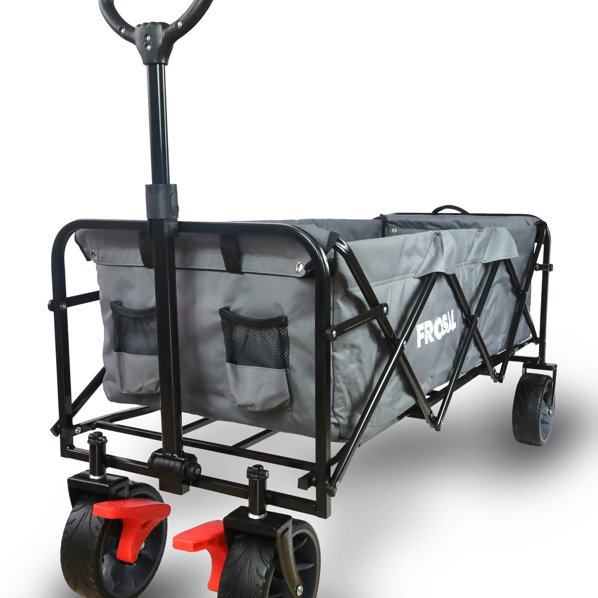 FROSAL Bollerwagen Oskar faltbar XXL grau groß & lang – bollerwagen.com