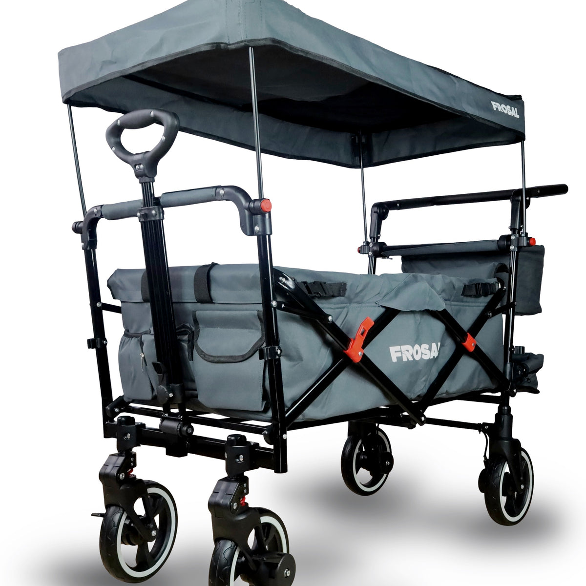 FROSAL Bollerwagen Paul grau faltbar Premium Handwagen – bollerwagen.com